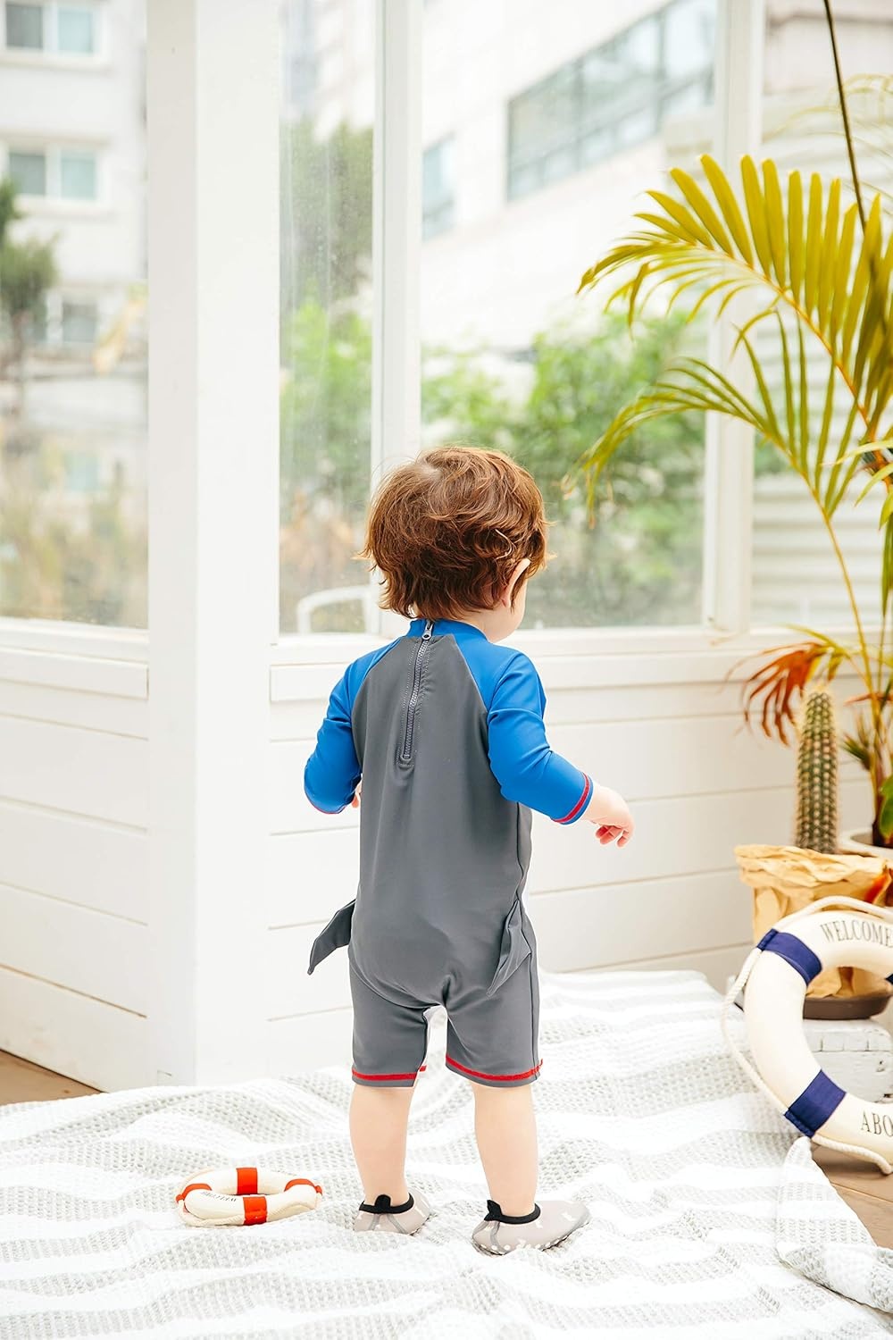VAENAIT BABY Zip & Snap Rash Guard Swimsuit, UPF 50+ One-Piece Long ...